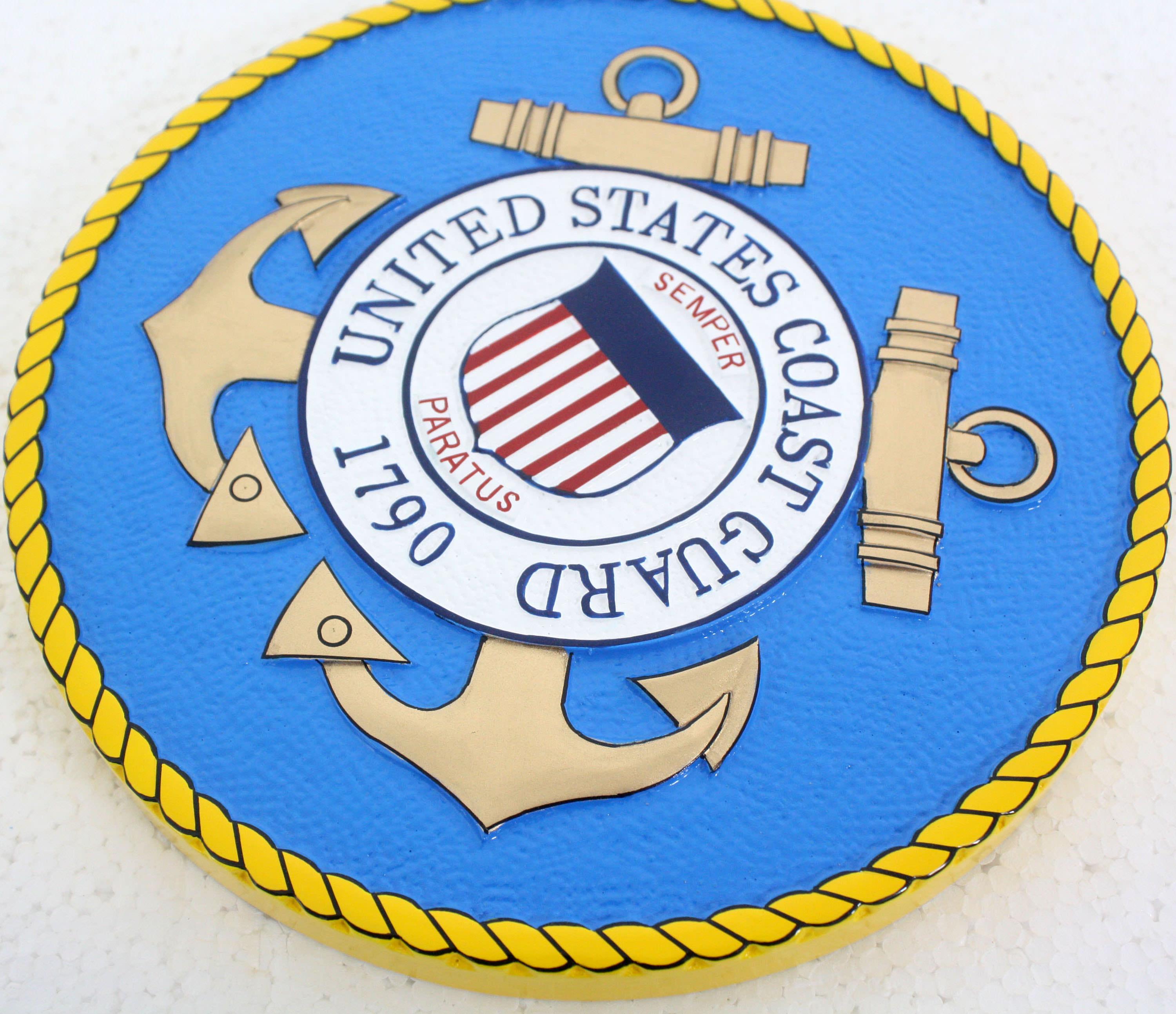 Coast Guard 0.75 Inch Thick Outdoor HDU Plaque