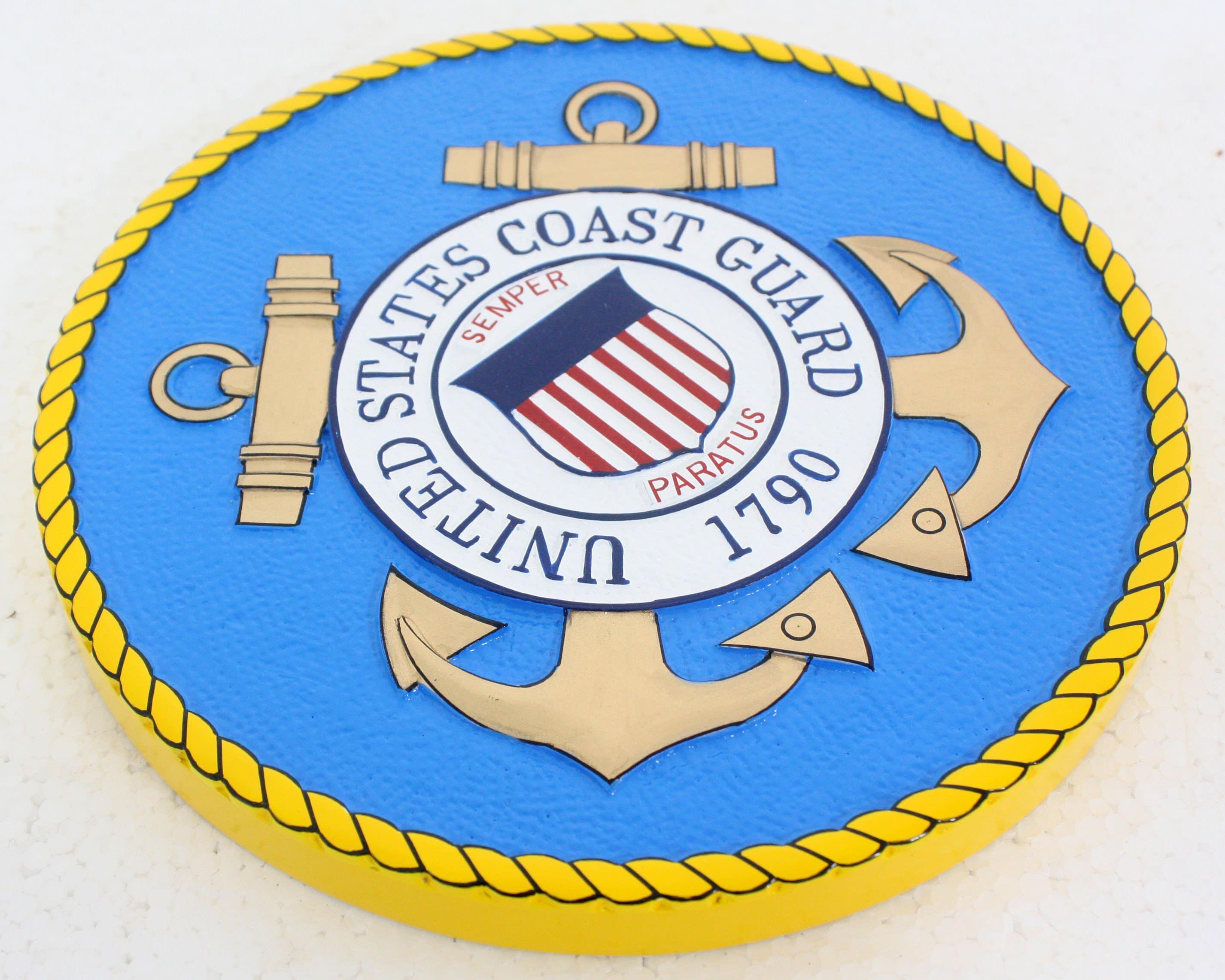 Coast Guard 0.75 Inch Thick Outdoor HDU Plaque