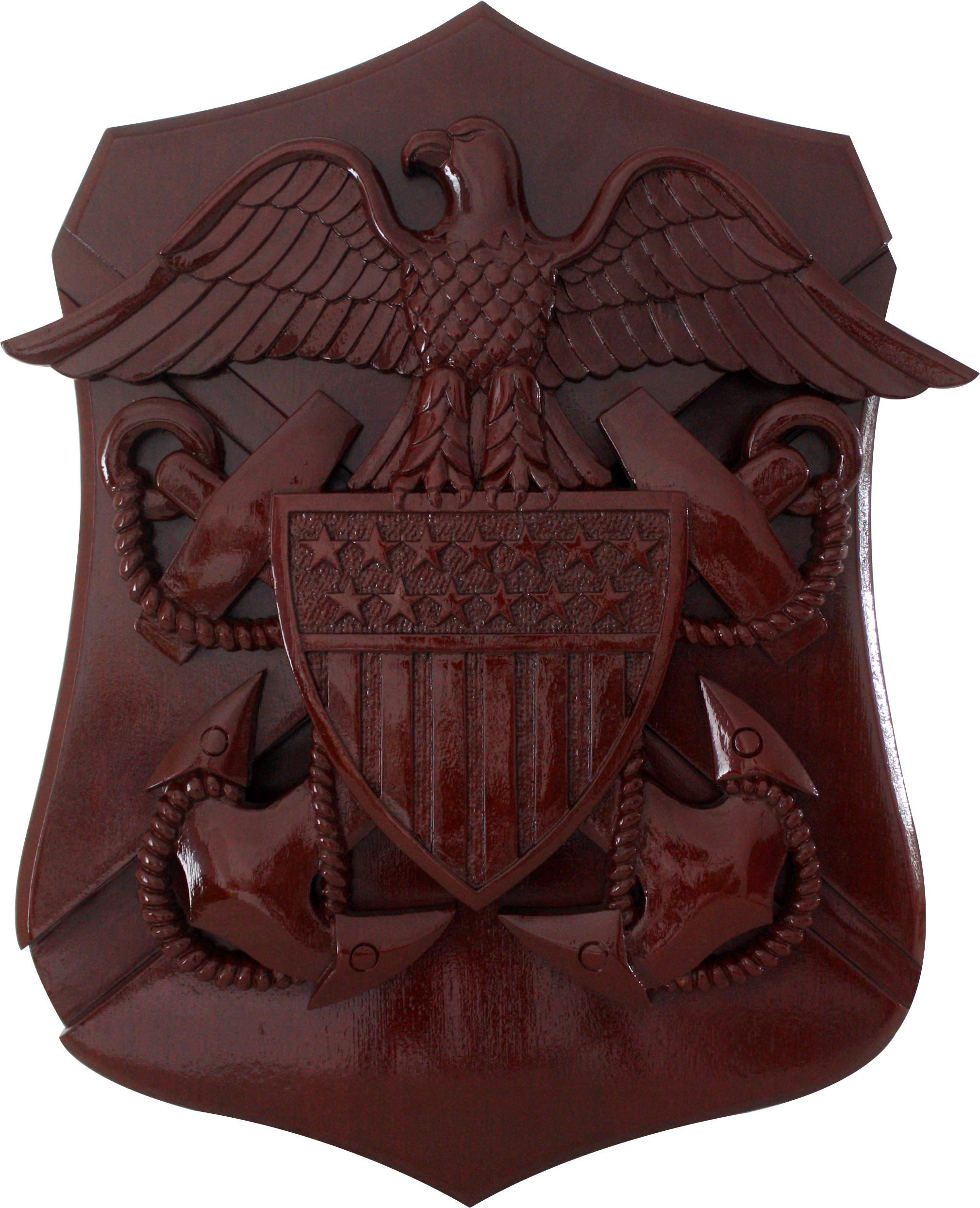 Navy Officer Crest Wall Mounted Sword and Scabbard Holder