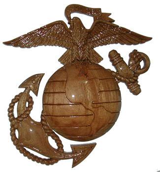 USMC EGA Eagle, Globe & Anchor Plaque - Natural Finish